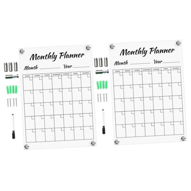 2 Sets Monthly Plan Message Board erasable board weekly planner ...