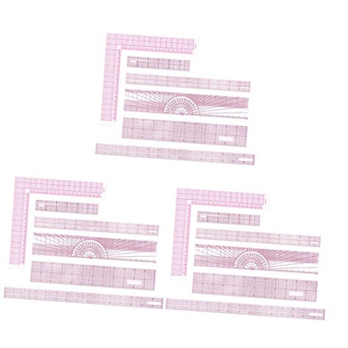 18 Pcs Clothing Cutting Ruler Grading Rulers Patchwork Measuring Tools ...