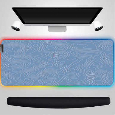 Pink Lines Contour Geographic Large RGB Gaming Mouse Pad 14 Modes ...