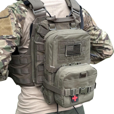 Tactifans Tactical 2 in 1 Mini Hydration Pack& Rip Away IFAK Medical ...