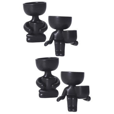 NOLITOY 4 Pcs Villain Ceramic Flowerpot Air Plants Holders Planter ...