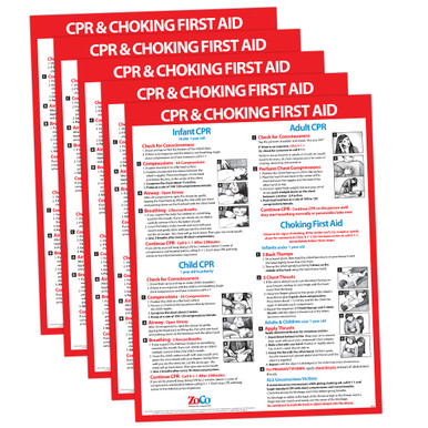CPR Posters (5 Pack) - Heimlich Maneuver Restaurant Signs - Laminated ...