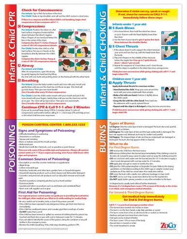 First Aid Posters (5 Pack) for Infants and Children - Laminated, 17 x ...