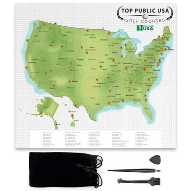 Golf Maps USA Top Public Golf Course in Each State Golf Scratch Map ...