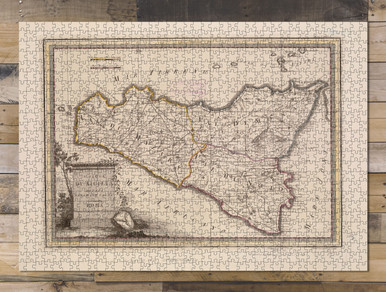 1000 Piece Jigsaw Puzzle for Adults -1792 Map Italy|Sicily|L' Isola di ...