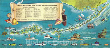 Historic Map : Your treasure map, to the sea Florida Keys and Key West ...