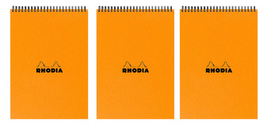 Rhodia Orange Notepad 8.25X11.75 Double Spiral Graph 5x5 Grid, Pack of ...
