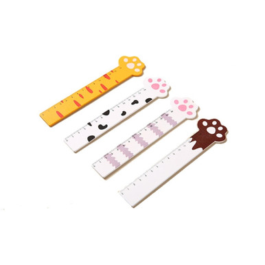 TBMAKE Drafting Tools Cute Kitty Cat Paw Wooden Straight Ruler Kawaii ...