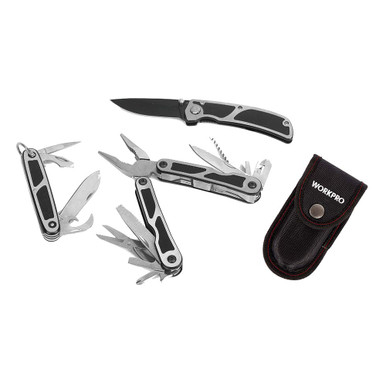 WORKPRO W000316 3-Piece Multi-Tool Set, Stainless Steel Construction ...