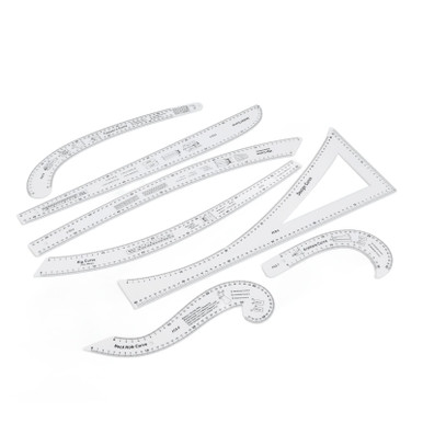 7Pcs Sewing Ruler Tailor Acrylic Ruler, Clear French Curve Ruler Set ...