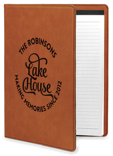 Personalized Lake House #2 Leatherette Portfolio with Notepad - Large ...