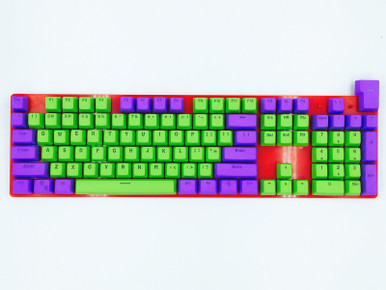 104 Keys PBT Eva Green Purple Keycaps Backlit Doubleshot Key Cap Set ...