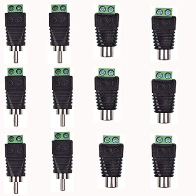 Ohaha 24pcs Speaker RCA Wire to AV Phono Male and Female RCA Cable ...