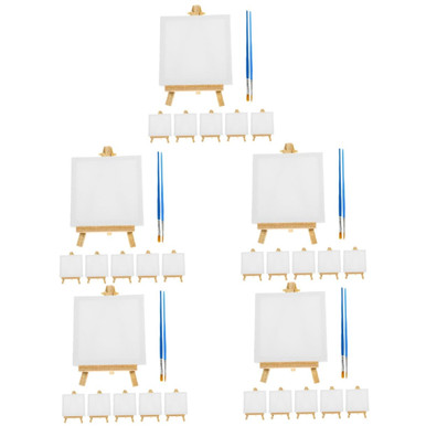 COHEALI 5 Sets Mini Oil Easel Small Blank Canvas Panels Tabletop Easel DIY Blank Painting Frames ...