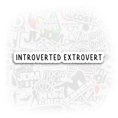 Introverted Extrovert Sticker Introvert Decal Sarcastic Stickers Laptop ...