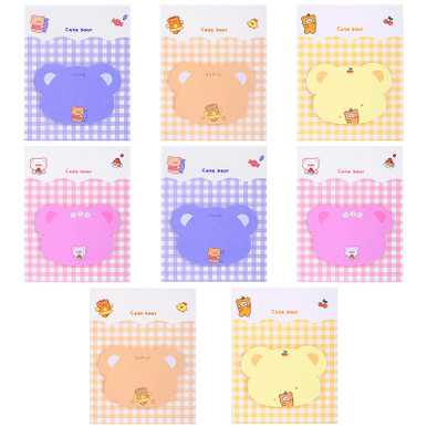 cobee Cute Heart Shape Self Stick Notes, 8 Pack Cartoon Animal Sticky ...
