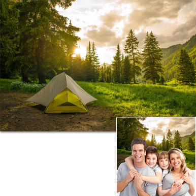 7x5ft Vinyl Camping Theme Backdrop Outdoor Mountain Pine Forest Tents ...