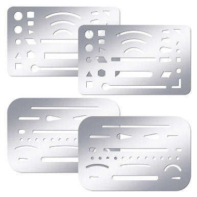 4 Pcs Erasing Shield Stainless Steel Drawing Template Shield Drafting ...