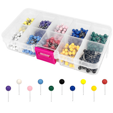 500 Pcs Push Pins, 10 Colors Plastic Round Thumb Tacks, Push Pins for ...