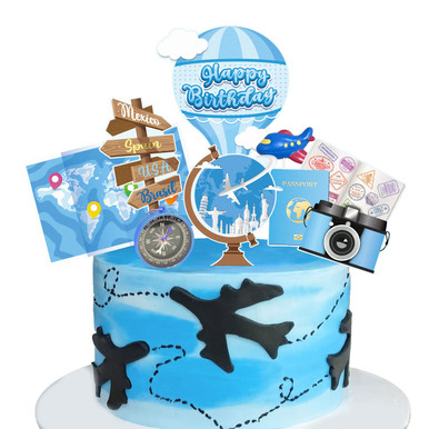 Travel Cake Decorations World Travel Theme Cake Toppers Adventure ...
