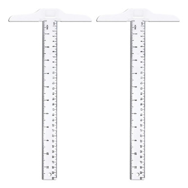 ccHuDE 2 Pcs 12 inch Plastic T Square Rulers Measuring Scale T Rulers ...