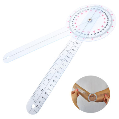 Biaungdo 12 Inch Transparent Goniometer, 360 Degree Orthopaedic Angle ...