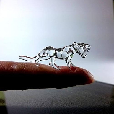 Sansukjai Rare Tiger Tiny Micro Crystal Figurines Hand Blown Clear ...