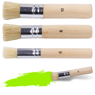 3 Pcs Wooden Stencil Brushes Pure Natural Stencil Brushes, Painting ...