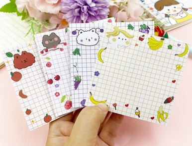 Cute Sticky Notes, 4Pack(200 Sheets) Kawaii Sticky Notes 3.1x3.1in Self ...