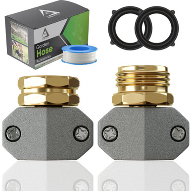 DBR Tech Garden Hose Repair Kit, Solid Male and Female Hose End ...