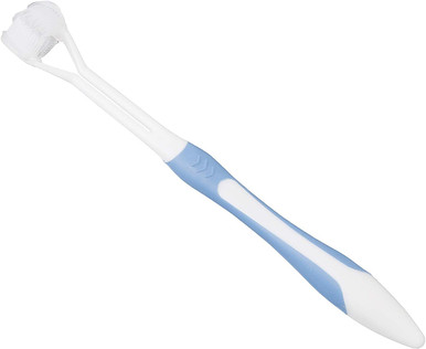 Jowxsx 3 Sided Blue Toothbrushs Adult Manual Toothbrushes Soft Bristle ...
