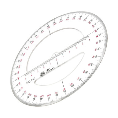 Hegebeck 360 Degree Protractor, 6 Inch Diameter Plastic Math ...