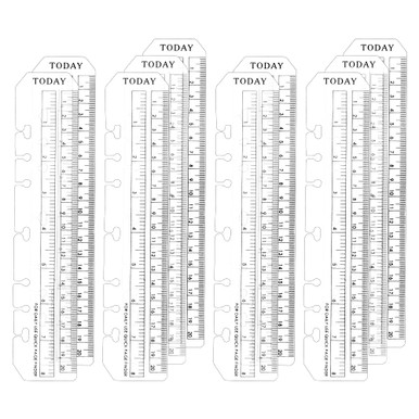 10 Pack 8" Clear Plastic Ruler for A5 6 Hole Planning Binder, Snap-in ...
