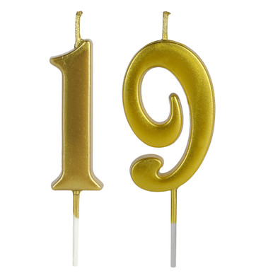 Gold 19th & 91st Number Birthday Candles for Cake Topper, Number 19 91 ...