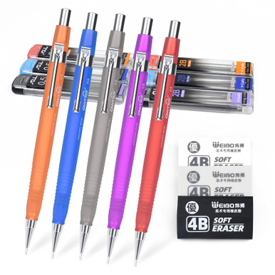 Weibo Mechanical Pencils Set, Cute Automatic Drafting Pencil Triangular ...