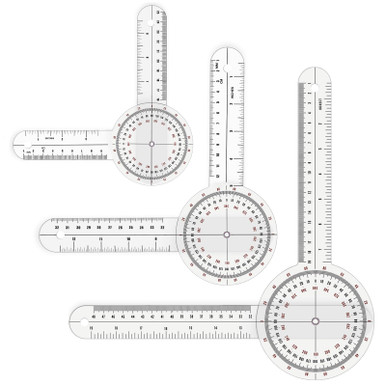 Goniometer Set 3 Pieces, 12, 8, 6 Inch Clear Protractor Physical ...