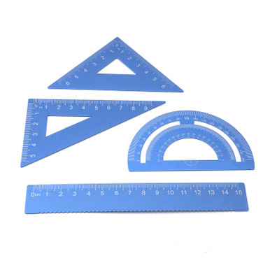 HEVSTIL Geometry Set,4-Pack Protractor,30/60 and 45/90 Triangles ...