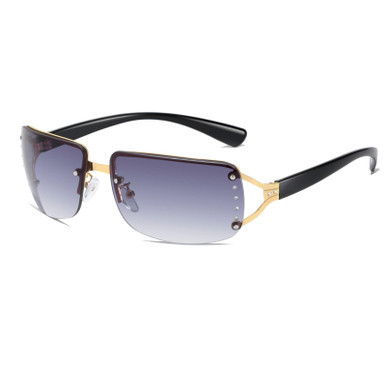 Long Keeper Rectangle Rimless Sunglasses for Women Men Trendy Retro Y2K ...
