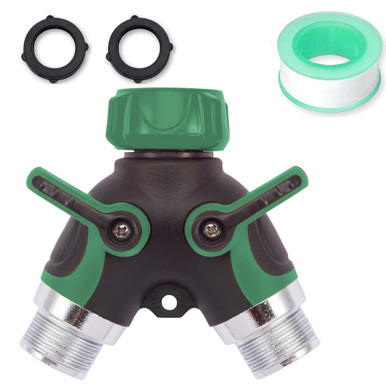 Hose Splitter 2 Way, Heavy Duty Metal Connector, Two Way Garden Hose ...