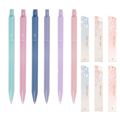 6pcs Mechanical Pencil Set with Bonus 6Tubes HB Lead Refills, Pastel ...
