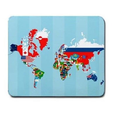World Map Countries Flags Mouse Pad MP649 - Warehousesoverstock