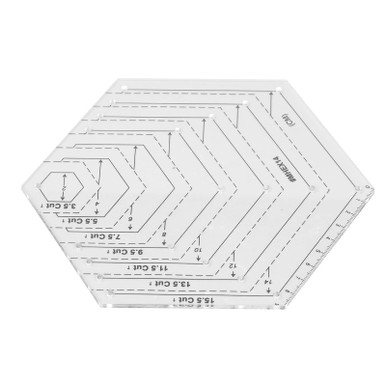 Hexagon Ruler Template Plates Clear Acrylic Hexagonal Ruler Drawing ...