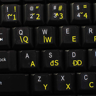 4Keyboard Polish Programmer Transparent Keyboard Stickers with Yellow ...