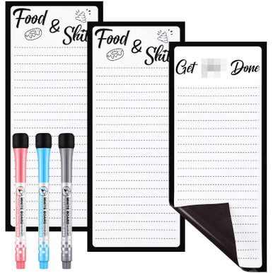 3 Pieces Magnetic Dry Erase Whiteboard Sheet for Fridge Funny Dry Erase ...