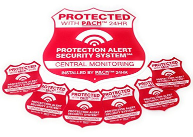 Vivid Home Security System Sign & 6 Alarm Security Sticker Set Weather ...