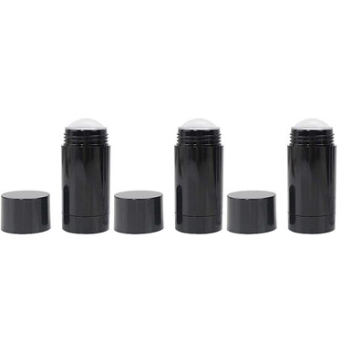 6-Pack 15ml Black Empty Deodorant Containers Round Shape Bottom Filling ...
