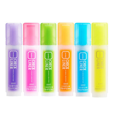 kmobruzy Highlighter Tip Marker Pen 6 Assorted Pastel Colors With Large ...