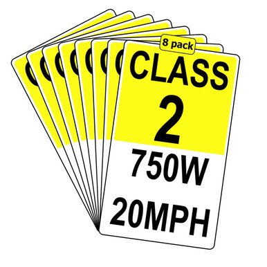 8 Pack Electric Bicycle Frame Identification Class Number Stickers ...