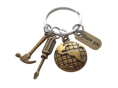 Builders, Construction Team, Contractor Keychain, Bronze Screwdriver ...