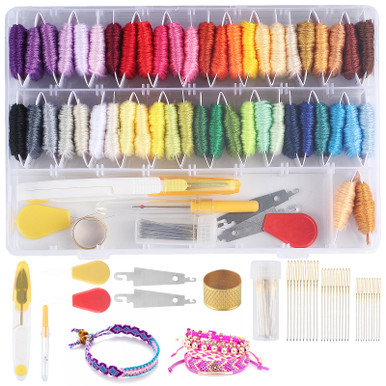 Friendship Bracelet String Kit, 50 Colors Embroidery Floss Kit for ...